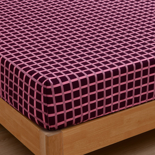 Aldrin Home Grid Micro Flannel Fitted Sheet Set | Temple & Webster