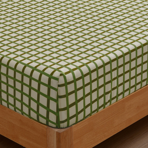 Aldrin Home Grid Micro Flannel Fitted Sheet Set | Temple & Webster