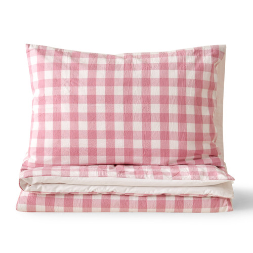 Aldrin Home Pink Pearl Gordon Cotton Cot Quilt Cover Set | Temple & Webster
