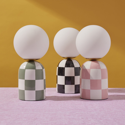 The Home Collective 38cm Check Kenelm Table Lamp | Temple & Webster