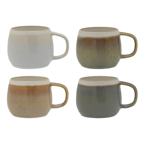 Ecology 4 Piece Bulb Stripe 360ml Stoneware Mug Set | Temple & Webster