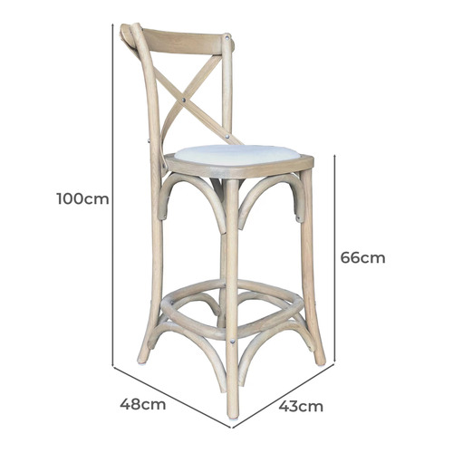 Hamilton Furniture 66cm Chandra Oak Wood Barstools | Temple & Webster