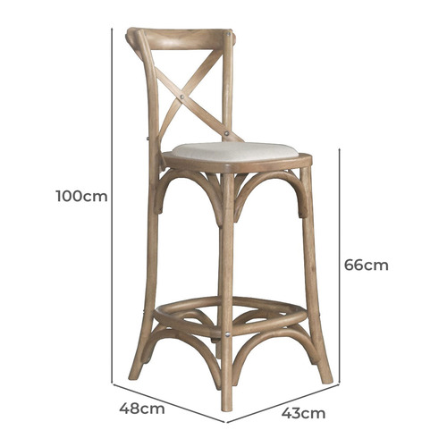 Hamilton Furniture 66cm Chandra Oak Wood Barstools | Temple & Webster