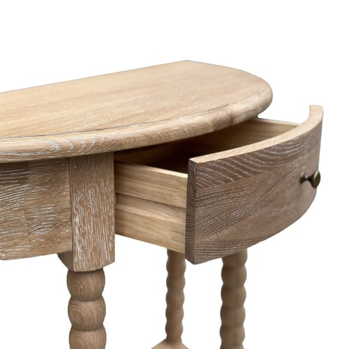 Hamilton Furniture Bobbin Curved Oak Wood Console Table | Temple & Webster