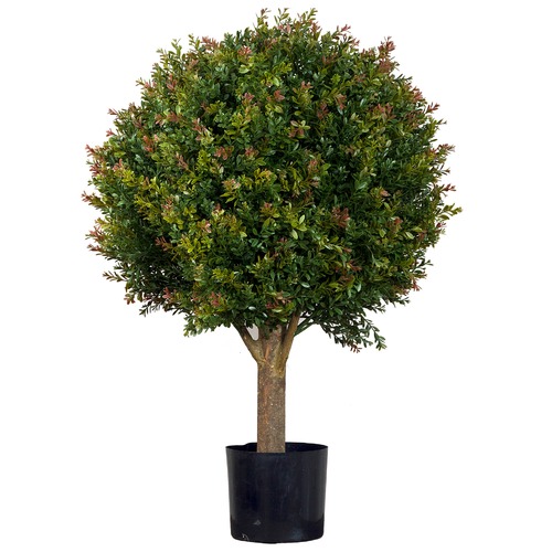 BayviewLiving Faux Red Day Leaf Ball Tree | Temple & Webster