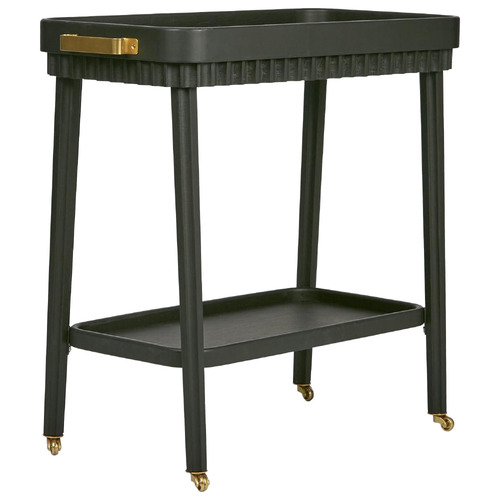 Malone Oak Wood Fluted Bar Cart | Temple & Webster