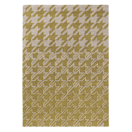 Mustard Houndstooth Outdoor Rug | Temple & Webster
