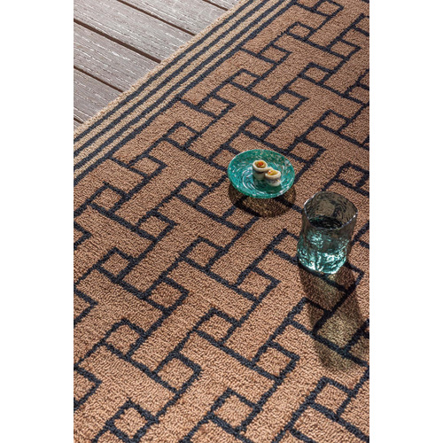 Brown T Monogram Outdoor Rug | Temple & Webster