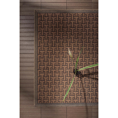 Brown T Monogram Outdoor Rug | Temple & Webster