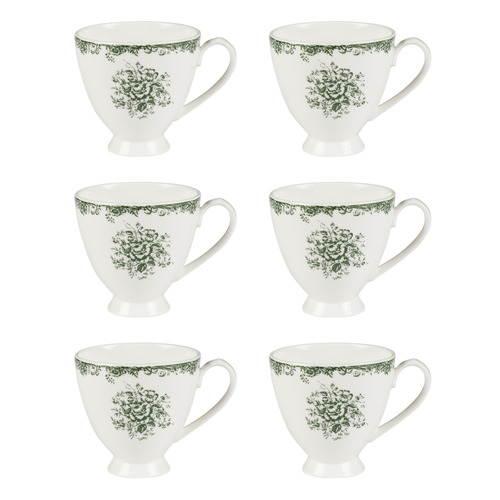 Casa Domani Rosetta 310ml Footed Mugs | Temple & Webster