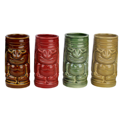 Gimlet Lane 4 Piece Tiki 500ml Ceramic Cocktail Mug Set | Temple & Webster