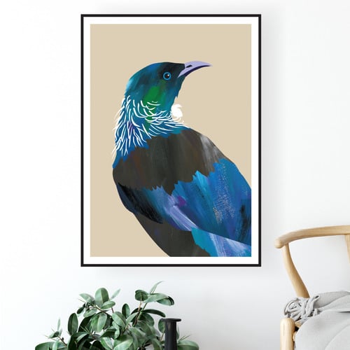 Campana Collective Tui Bird Unframed Paper Print | Temple & Webster