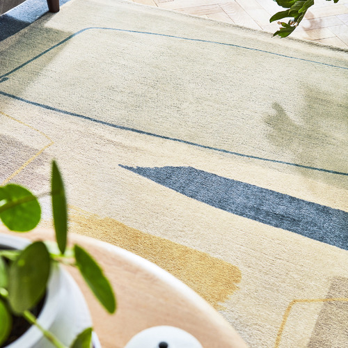 Scion Papaya Composition Hand-Tufted Pure New Wool Rug | Temple & Webster