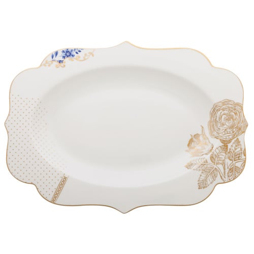 Cream Royal 40cm Porcelain Oval Platter | Temple & Webster