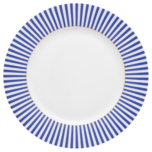 Blue & White Royal Stripes 26.5cm Porcelain Plate | Temple & Webster
