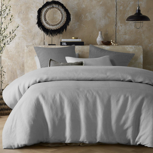 Silver Formosus Hemp Quilt Cover Set | Temple & Webster