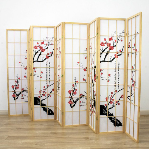 Storage Co Cherry Blossom 8 Panel Rice Paper Room Divider | Temple ...