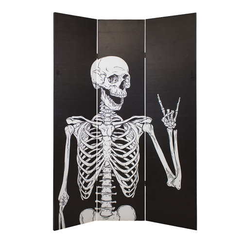 Storage Co 3 Panel Peace Skeleton Canvas Room Divider | Temple & Webster