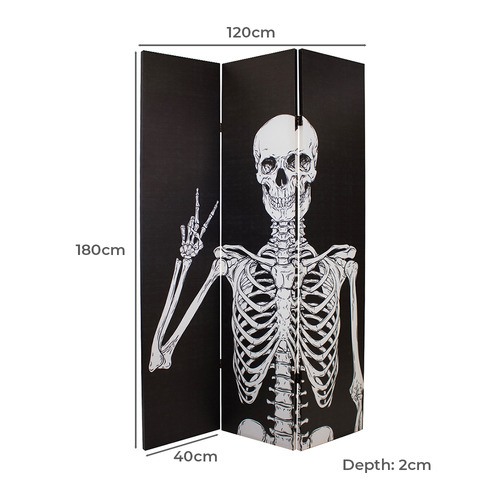 Storage Co 3 Panel Peace Skeleton Canvas Room Divider | Temple & Webster
