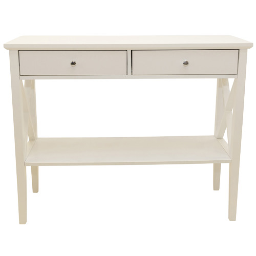 In Home Furniture Style White Long Island 2 Drawer Console Table ...