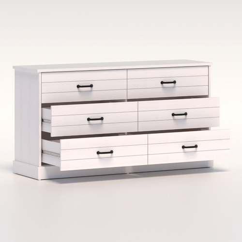 White Hamptons 6 Drawer Chest | Temple & Webster