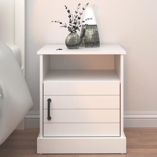 White Hamptons Bedside Table | Temple & Webster