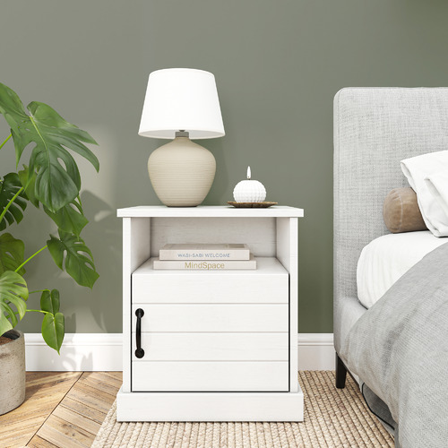 In Home Furniture Style White Hamptons Bedside Table | Temple & Webster