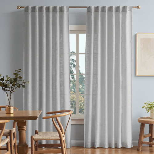Flynn Sheer Concealed Tab Top Single Panel Curtain | Temple & Webster