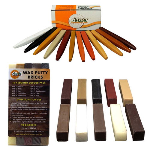 AussieFurnitureCare 22 Piece Furniture Repair Crayon & Putty Brick Set ...