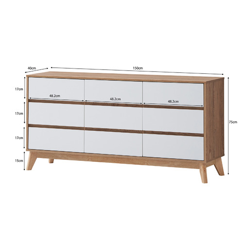 Core Living Anderson 9 Drawer Chest | Temple & Webster