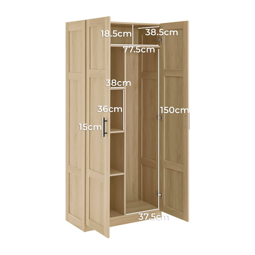 Core Living Morana 2 Door Broom Cupboard | Temple & Webster