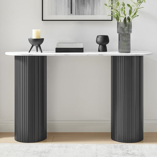 Core Living Callix Marble-Look Console Table | Temple & Webster