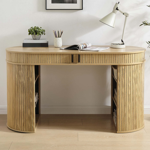 Callix 2 Door Study Desk with Storage Shelves | Temple & Webster