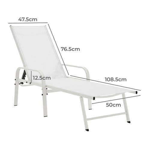 Core Living Kagan Steel Sun Lounger | Temple & Webster