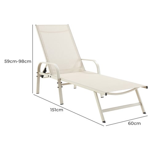 Core Living Kagan Steel Sun Lounger | Temple & Webster