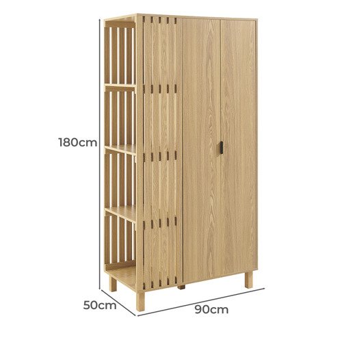 Core Living Anela 2 Door 4 Shelf Wardrobe | Temple & Webster