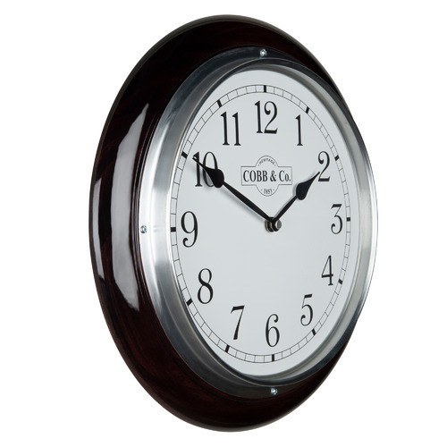 32cm Railway Pine Wood Arabic Numeral Wall Clock | Temple & Webster