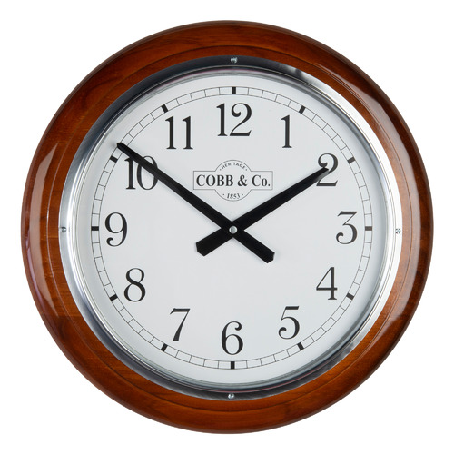 40cm Railway Pine Wood Arabic Numeral Wall Clock | Temple & Webster