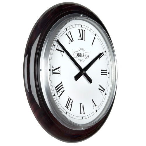 40cm Railway Pine Wood Roman Numeral Wall Clock | Temple & Webster