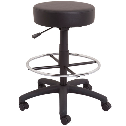 Rein Office Gordana Faux Leather Office Stool with Footrest | Temple ...