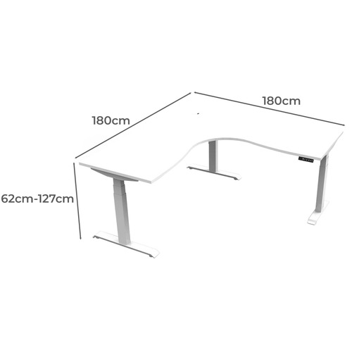 Evans 180cm Dual Motor Electric Sit & Stand Corner Desk | Temple & Webster