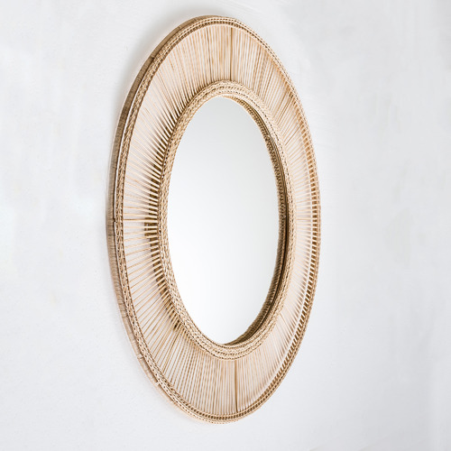 Temple & Webster Cora Round Rattan Mirror