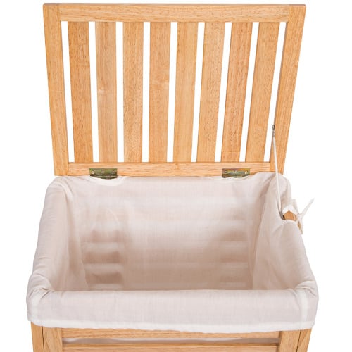 Temple & Webster Grayson Rubberwood Laundry Hamper