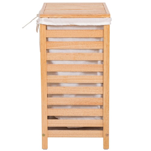 Temple & Webster Grayson Rubberwood Laundry Hamper