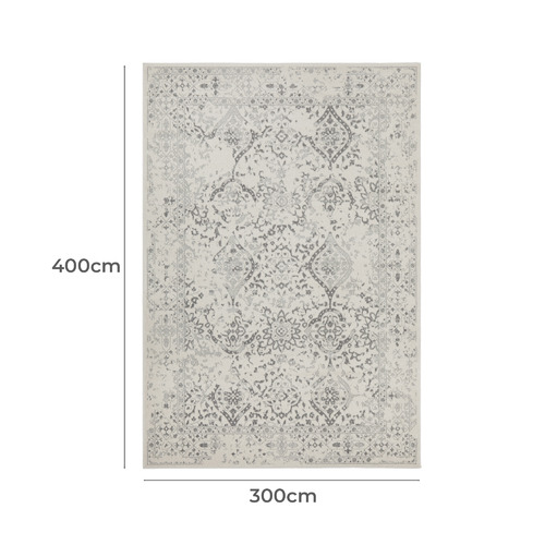 Temple & Webster Silver & Cream Vita Vintage-Style Rug
