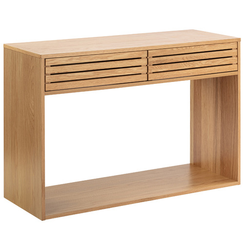 Temple & Webster Oak Xavi Slatted Console Table