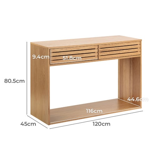 Temple & Webster Oak Xavi Slatted Console Table