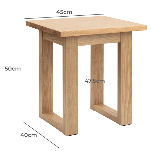 Temple & Webster Ski-Leg Oak Wood Side Table