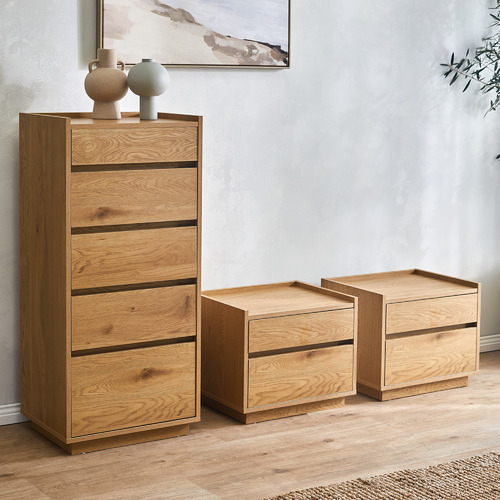 Temple Webster Natural Rhet 5 Drawer Tallboy