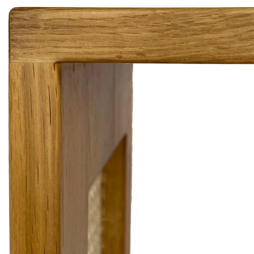 Temple & Webster Ollie C-Shaped Oak Wood & Rattan Side Table